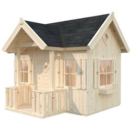 Spielhaus Palmako "Jennie 3,6 m²", beige (natur), Spielhäuser, KinderB:266cm H:219cm T:243cm, Holz, mit Terrasse, B:266cm H:219cm T:243cm