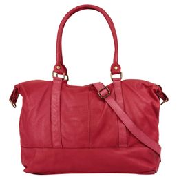 Reisetasche Samantha Look Gr. B/H/T: 42 cm x 30 cm x 15 cm onesize, rot Taschen echt Leder, Made in Italy