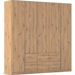 Drehtürenschrank Rauch "Kleiderschrank Schrank Garderobe AGORDO mit Dekor- oder Hochglanzfront" Schränke Gr. B/H/T: 226 cm x 229 cm x 54 cm, 5 St., braun (eiche artisan) mit Außenschubkästen, in 6 Breiten und 2 Höhen MADE IN GERMANY