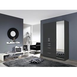 Kleiderschrank Rauch "Harburg Bestseller im Schlafzimmer" Schränke Gr. B/H/T: 136 cm x 197 cm x 54 cm, 3 St., grau (graumetallic) Schlafzimmerschrank Schrank Garderobe mit Spiegel