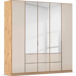 Drehtürenschrank Rauch "Kleiderschrank Kleiderschränke Schrank Garderobe AGORDO mit Glasfront" Schränke Gr. B/H/T: 226 cm x 229 cm x 54 cm, 5 St., beige (eiche artisan, glas champagner) mit Außenschubkästen, in 6 Breiten und 2 Höhen MADE IN GERMANY