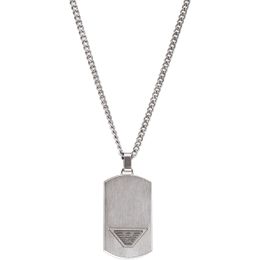 Kette mit Anhänger Emporio Armani "Schmuck Geschenk Edelstahl Halskette Dog Tag, EGS3125040" Halsketten Gr. Edelstahl, L: 52,5cm B: 2mm, silberfarben (edelstahlfarben) Damen