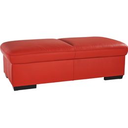 Hocker exxpo - SOFA FASHION "Salerno" Gr. B/H/T: 140 cm x 46 cm x 67 cm, Naturleder MADRAS-Kunstleder, rot Polsterhocker Hocker