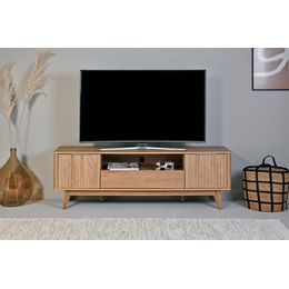 TV-Board Jahnke "WAVE TV 170" Sideboards Gr. B/H/T: 169,5cm x 54,4cm x 39,8cm, montana eiche,, braun (montana eiche) TV-Board, Retro-Stil, Front in Wellendesign, Breite ca. 170 cm