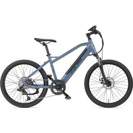 E-Bike Telefunken "Aufsteiger M915" E-Bikes Gr. 41 cm, 24 Zoll (60,96 cm), blau Pedelec, Elektrofahrrad für Damen u. Herren, MTB, Mountainbike