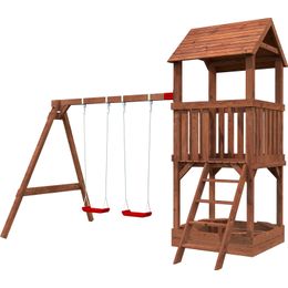 Spielturm Palmako "JESPER SET 2" Spieltürme braun Kinder BxTxH: 366x305x314 cm