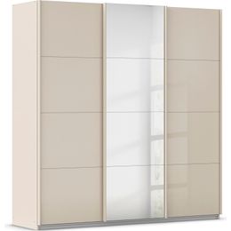 Schwebetürenschrank Rauch "Kleiderschrank Kleiderschränke Schrank Garderobe AGORDO mit Glasfront" Schränke Gr. B/H/T: 203cm x 210cm x 62cm, 3 St., beige (champagner/glas champagner) durchdachte Innenausstattung, in 4 Breiten und 2 Höhen MADE IN GERMANY