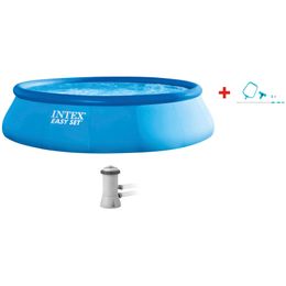 Rundpool Intex "GN »EasyPool« 396x84 cm" Schwimmbecken Gr. B/H/L: Breite 396 cm x Höhe 84 cm x Länge, 7290 l, blau inkl. hochwertigem Intex Pool-Reinigungsset