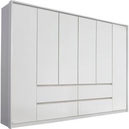 Drehtürenschrank Rauch "Mainz mit Passepartout" Schränke Gr. B/H/T: 275 cm x 212 cm x 58 cm, Ohne Beleuchtung, 6 St., weiß (alpinweiß) optional mit Beleuchtung, Außentüren Push-to-Open Funktion