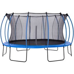 Gartentrampolin Plum "Springsafe Colours" Trampoline Gr. B: 426 cm, blau (schwarz, blau) Kinder 426 cm mit Sicherheitsnetz