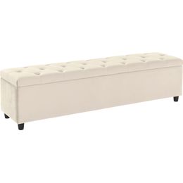 Guido Maria Kretschmer Home & Living Bettbank GUIDO MARIA KRETSCHMER HOME&LIVING "Relaxy" Sitzbänke Gr. B/H/T: 140 cm x 41,5 cm x 40 cm, Luxus-Microfaser, beige gesteppt, mit Staufach