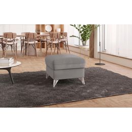 Sit & More Polsterhocker SIT & MORE "Astoria", grau (hellgrau), B:63cm H:48cm T:74cm, 100% Polyester, Hocker, Polsterhocker, Passend zur "Astoria"-Serie