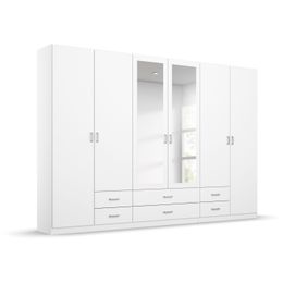 Kleiderschrank Rauch "Schrank Garderobe Wäscheschrank GAMMA in 3 Breiten" Schränke Gr. B/H/T: 271 cm x 210 cm x 54 cm, 6 St., weiß (alpinweiß) viel Stauraum mit 6 Schubladen, Spiegel TOPSELLER MADE IN GERMANY