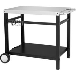 Grillablagetisch Justus "Multi-Trolley" Tische Gr. B/H/T: 50 cm x 81 cm x 111 cm, silberfarben (silberfarben, schwarz, silberfarben)