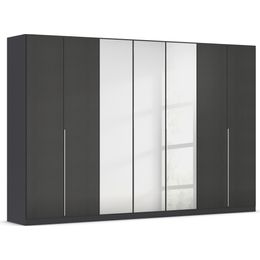 Drehtürenschrank Rauch "Kleiderschrank Schrank Garderobe AGORDO mit Dekor- oder Hochglanzfront" Schränke Gr. B/H/T: 315 cm x 210 cm x 54 cm, 7 St., grau (graumetallic, effektgrau hochglanz) durchdachte Innenausstattung, in 6 Breiten und 2 Höhen MADE IN GERMANY