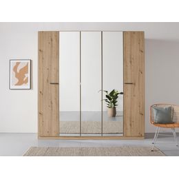 Drehtürenschrank Rauch "Kleiderschrank Schrank Garderobe TOPSELLER OTELI inkl. Inneneinteilung" Schränke Gr. B/H/T: 226 cm x 229 cm x 54 cm, Mit Spiegel, braun (eiche artisan) mit 3 Innenschubladen extra Böden optional Spiegel MADE IN GERMANY