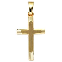 Kreuz-Anhänger Jobo "Anhänger Kreuz" Schmuckanhänger Gr. Gelbgold 333, goldfarben (gelbgold 333) Damen 333 Gold