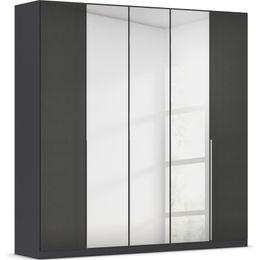 Drehtürenschrank Rauch "Kleiderschrank Schrank Garderobe AGORDO mit Dekor- oder Hochglanzfront" Schränke Gr. B/H/T: 226 cm x 229 cm x 54 cm, 5 St., grau (graumetallic, effektgrau hochglanz) durchdachte Innenausstattung, in 6 Breiten und 2 Höhen MADE IN GERMANY