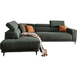 Ecksofa Alina "Hikari", gr&uuml;n (olivgr&uuml;n gct 333), B:276cm H:102cm T:210cm, Cord GCT (92% Polyester, 8% Nylon), Sofas, Ecksofa, wahlweise mit Sitzvorzug, in modernem Cordstoff, Breite 276 cm