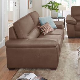 3-Sitzer Calia italia "Gaia, Sofa im edlen Design und mit erstklassigem Sitzkomfort", braun, B:210cm H:92cm T:97cm, Luxus-Microfaser Ginevra (100% Polyester), Sofas, aus pflegeleichtem Luxus-Microfaser Ginevra Hydro Care