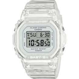 Chronograph CASIO Baby-G Armbanduhren farblos (transparent) Damen Quarzuhr, Armbanduhr, Damenuhr, automatischer Kalender, digital, Timer