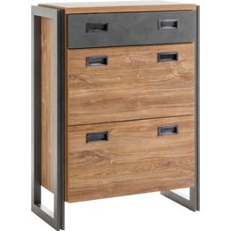 Schuhschrank Home Affaire "Detroit" Schränke braun (stirling oak nachbildung, applikation matera) Breite ca. 75 cm