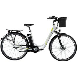 Zündapp E-Bike ZÜNDAPP "Z510" E-Bikes Gr. 48 cm, 28 Zoll (71,12 cm), weiß (grün, weiß) Pedelec, Elektrofahrrad für Damen u. Herren, Cityrad