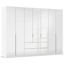 Drehtürenschrank Rauch "Kleiderschrank Kleiderschränke Schrank Garderobe AGORDO mit Glasfront" Schränke Gr. B/H/T: 315 cm x 229 cm x 54 cm, 7 St., weiß (alpinweiß, glas kristallweiß) mit Außenschubkästen, in 6 Breiten und 2 Höhen MADE IN GERMANY