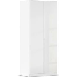 Drehtürenschrank Rauch "Kleiderschrank Schrank Garderobe AGORDO mit Dekor- oder Hochglanzfront" Schränke Gr. B/H/T: 91cm x 210cm x 54cm, 2 St., weiß (alpinweiß/hochglanz weiß) durchdachte Innenausstattung, in 6 Breiten und 2 Höhen MADE IN GERMANY