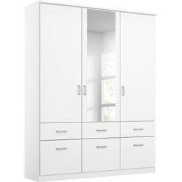 Kleiderschrank Rauch "Kleiderschrank Schrank Garderobe deckenhoher BREMEN" Schränke Gr. B/H/T: 136 cm x 199 cm x 58 cm, mit Spiegel, 3 St., weiß in vielen Farben und Ausführungen MADE IN GERMANY