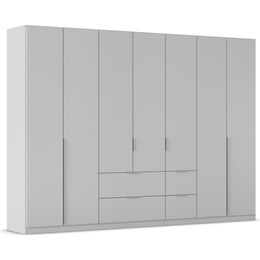 Drehtürenschrank Rauch "Kleiderschrank Schrank Garderobe AGORDO mit Dekor- oder Hochglanzfront" Schränke Gr. B/H/T: 315 cm x 229 cm x 54 cm, 7 St., grau (seidengrau) mit Außenschubkästen, in 6 Breiten und 2 Höhen MADE IN GERMANY