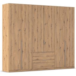 Drehtürenschrank Rauch "Kleiderschrank Schrank Garderobe AGORDO mit Dekor- oder Hochglanzfront" Schränke Gr. B/H/T: 271 cm x 229 cm x 54 cm, 6 St., braun (eiche artisan) mit Außenschubkästen, in 6 Breiten und 2 Höhen MADE IN GERMANY