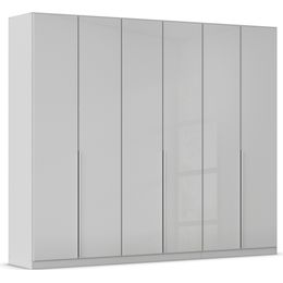 Drehtürenschrank Rauch "Kleiderschrank Kleiderschränke Schrank Garderobe AGORDO mit Glasfront" Schränke Gr. B/H/T: 271 cm x 229 cm x 54 cm, 6 St., grau (seidengrau) durchdachte Innenausstattung, in 6 Breiten und 2 Höhen MADE IN GERMANY