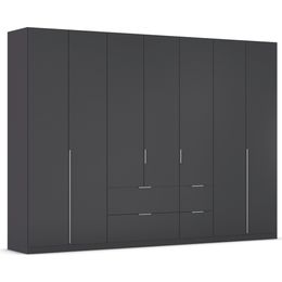 Drehtürenschrank Rauch "Kleiderschrank Schrank Garderobe AGORDO mit Dekor- oder Hochglanzfront" Schränke Gr. B/H/T: 315 cm x 229 cm x 54 cm, 7 St., grau (graumetallic) mit Außenschubkästen, in 6 Breiten und 2 Höhen MADE IN GERMANY