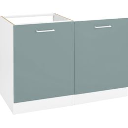 Spülenschrank KOCHSTATION "KS-Visby", grün (fjordgrün), B:60cm H:82cm T:60cm, Schränke, Breite 60 cm, inkl. Tür/Sockel für Geschirrspüler