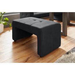 Polsterhocker exxpo - SOFA FASHION Hocker Gr. B/H/T: 100 cm x 49 cm x 54 cm, Microfaser, schwarz (black) Breite 100 cm