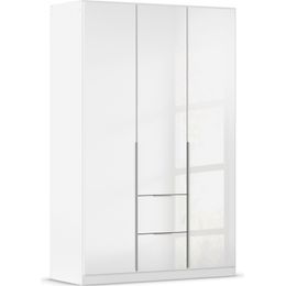 Drehtürenschrank Rauch "Kleiderschrank Kleiderschränke Schrank Garderobe AGORDO mit Glasfront" Schränke Gr. B/H/T: 136 cm x 210 cm x 54 cm, 3 St., weiß (alpinweiß, glas kristallweiß) mit Außenschubkästen, in 6 Breiten und 2 Höhen MADE IN GERMANY