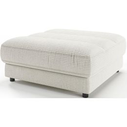 Polsterhocker 3C CANDY "Stripes", grau (hellgrau), B:100cm H:43cm T:100cm, 88% Polyester, 12% Polyacryl, Hocker, Polsterhocker, Passend zur Serie Stripes