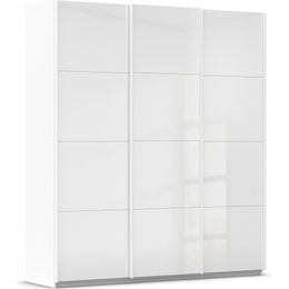 Schwebetürenschrank Rauch "Kleiderschrank Schrank Garderobe AGORDO mit Glasfront" Schränke Gr. B/H/T: 203 cm x 229 cm x 62 cm, 3 St., weiß (alpinweiß, glas kristallweiß) durchdachte Innenausstattung, in 4 Breiten und 2 Höhen MADE IN GERMANY