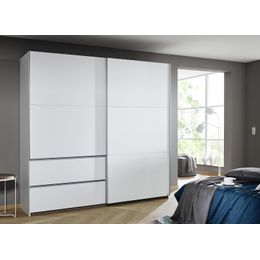 Schwebetürenschrank Rauch "Sevilla" Schränke Gr. B/H/T: 218 cm x 210 cm x 59 cm, 2 St., weiß (weiß, griffleisten alufarbig) in 2 verschiedenen Grifffarben