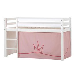 Hochbett Hoppekids "ECO Dream, Kinderbett, Spielbett, Halbhohes Bett aus Massivholz", rosa (weiß, prinzessin rosa), B:81cm H:105cm L:168cm, Kinderbett: 100% Massivholz: Nordische Kiefer, Vorhang: 100% Baumwolle, Hochbetten, Hochbett Kinderbett, inkl. Vorhang-Set Creator, Bettgröße & Matratze wählbar