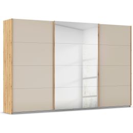 Schwebetürenschrank Rauch "Kleiderschrank Kleiderschränke Schrank Garderobe AGORDO mit Glasfront" Schränke Gr. B/H/T: 360 cm x 229 cm x 62 cm, 3 St., beige (eiche artisan, glas champagner) durchdachte Innenausstattung, in 4 Breiten und 2 Höhen MADE IN GERMANY