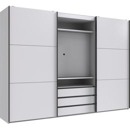 Schwebetürenschrank wimex "Magic by fresh to go" Schränke Gr. B/H/T: 300 cm x 216 cm x 65 cm, Griffleisten schwarz, 2 St., weiß tolles EXTRA: mit drehbarem TV-Element, mittig Schubladen