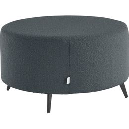 Polsterhocker Andas "Hulby" Hocker Gr. B/H/T: 80cm x 47cm x 80cm, Boucle, blau (blaugrau) passend zur "Hulby"-Recamiere