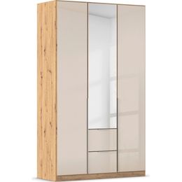 Drehtürenschrank Rauch "Kleiderschrank Kleiderschränke Schrank Garderobe AGORDO mit Glasfront" Schränke Gr. B/H/T: 136 cm x 229 cm x 54 cm, 3 St., beige (eiche artisan, glas champagner) mit Außenschubkästen, in 6 Breiten und 2 Höhen MADE IN GERMANY