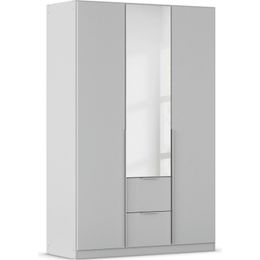 Drehtürenschrank Rauch "Kleiderschrank Schrank Garderobe AGORDO mit Dekor- oder Hochglanzfront" Schränke Gr. B/H/T: 136 cm x 210 cm x 54 cm, 3 St., grau (seidengrau) mit Außenschubkästen, in 6 Breiten und 2 Höhen MADE IN GERMANY