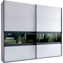 Schwebetürenschrank wimex "Easy Plus" Schränke Gr. B/H/T: 270 cm x 208 cm x 65 cm, 2 St., weiß (weiß, rauchglas holmtüren graphit) mit Rauchglas Holmtüren