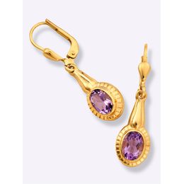 Paar Ohrhänger Lady Ohrringe Gr. Amethyst ct, goldfarben (gelbgold 375) Damen