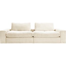 Big-Sofa Alina "Sandy", beige (creme gct 11), B:296cm T:123cm, Cord GCT (92% Polyester, 8% Nylon), Sofas, Big-Sofa, 296 cm breit und 123 cm tief, in modernem Cordstoff
