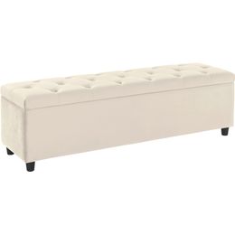 Guido Maria Kretschmer Home & Living Bettbank GUIDO MARIA KRETSCHMER HOME&LIVING "Relaxy" Sitzbänke Gr. B/H/T: 120 cm x 41,5 cm x 40 cm, Luxus-Microfaser, beige gesteppt, mit Staufach